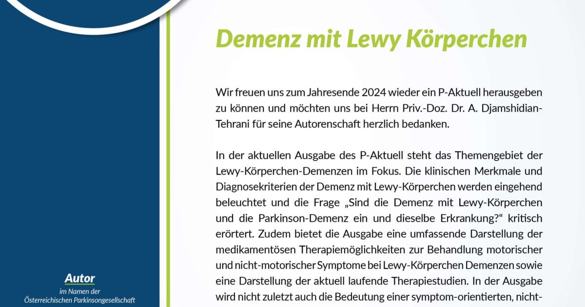 P-Aktuell 03.2024 - Österreichische Parkinson-Gesellschaft